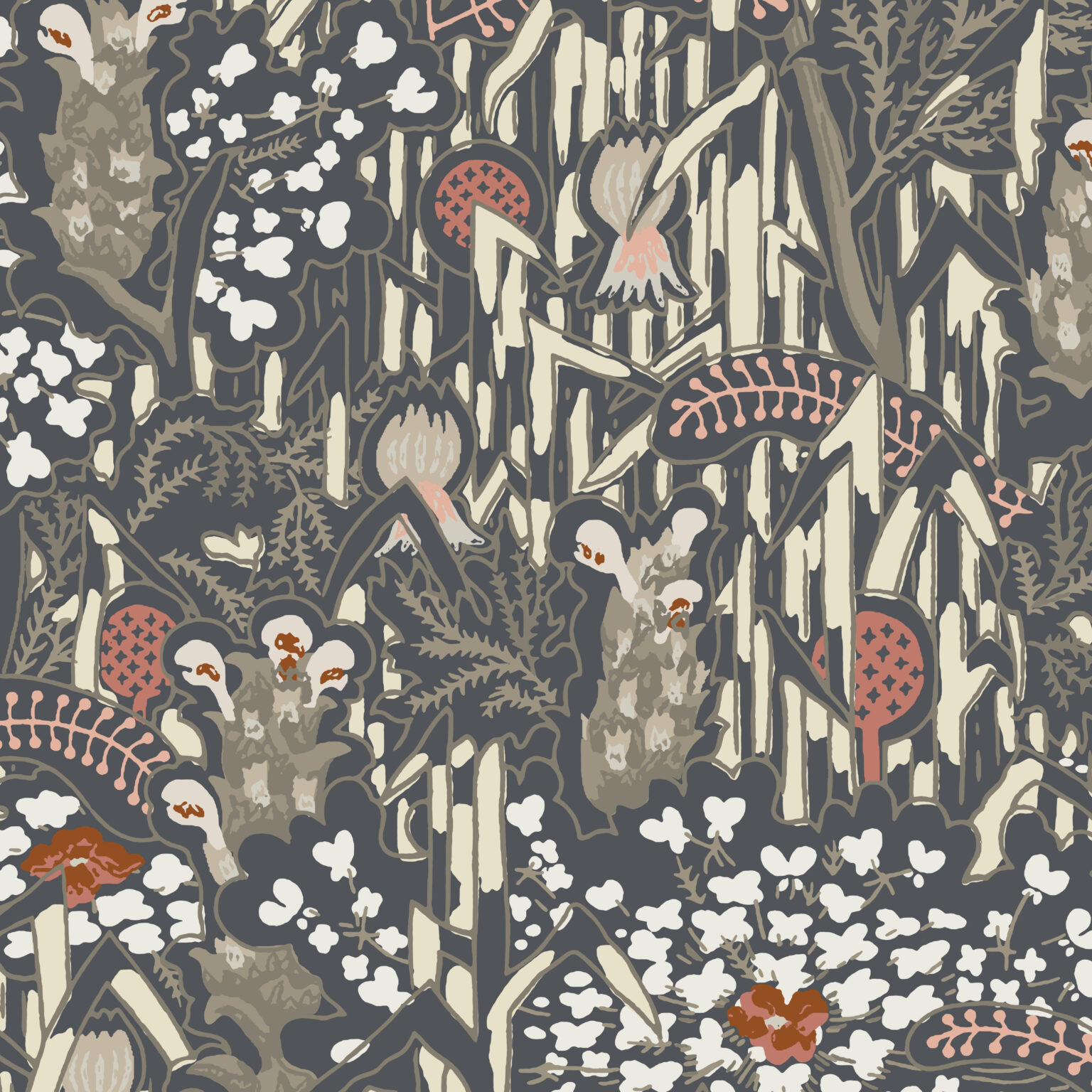 Red Disk - Artisan Handmade Wallpaper
