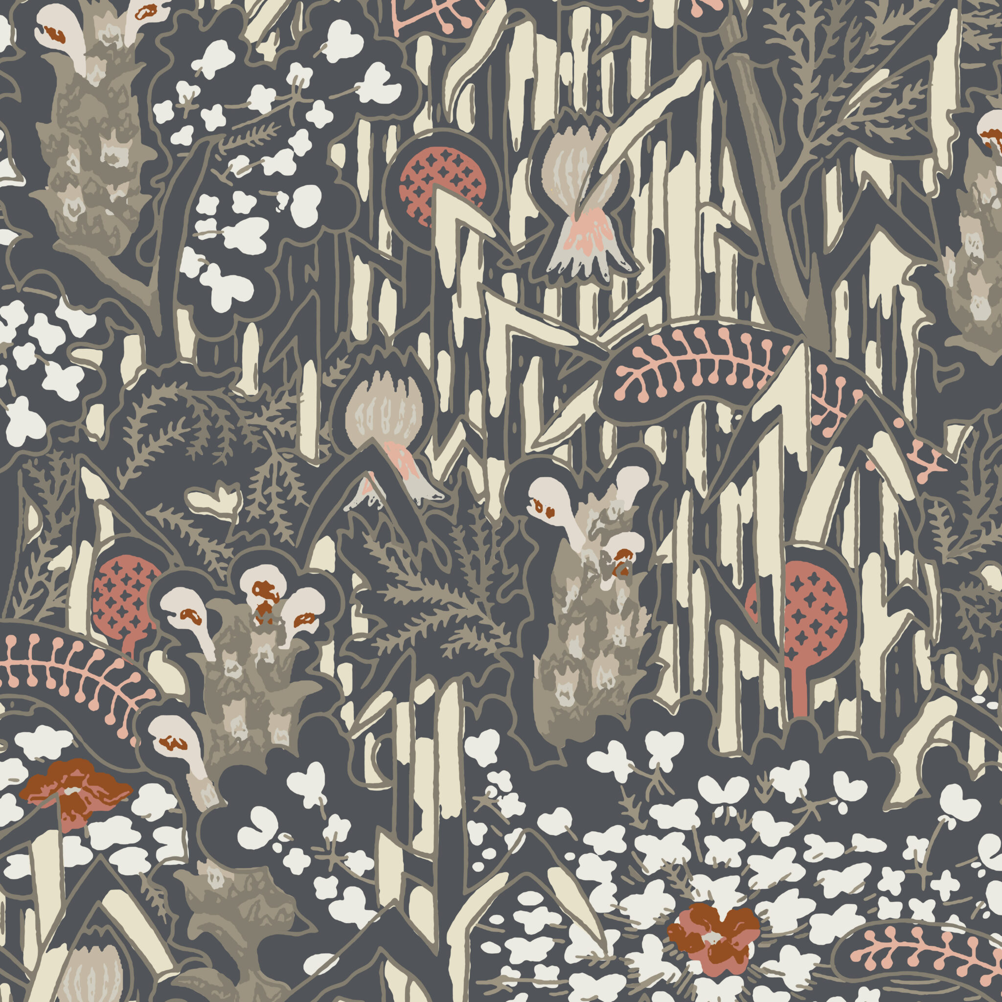 Red Disk - Artisan Handmade Wallpaper